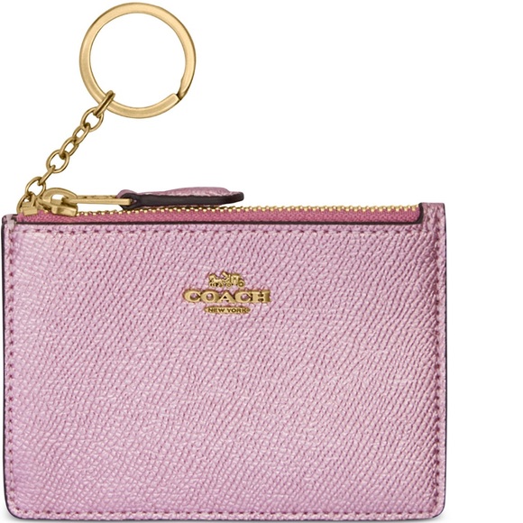 Coach | Bags | Coach Mini Metallic Leather Id Case | Poshmark